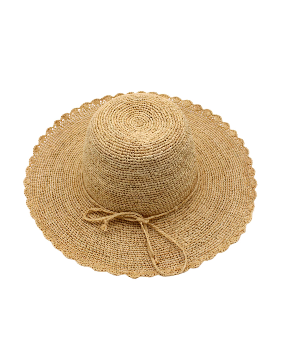 Genevieve 4" Brim Crochet Straw Sun Hats with Lace Weave Edge – Shebobo